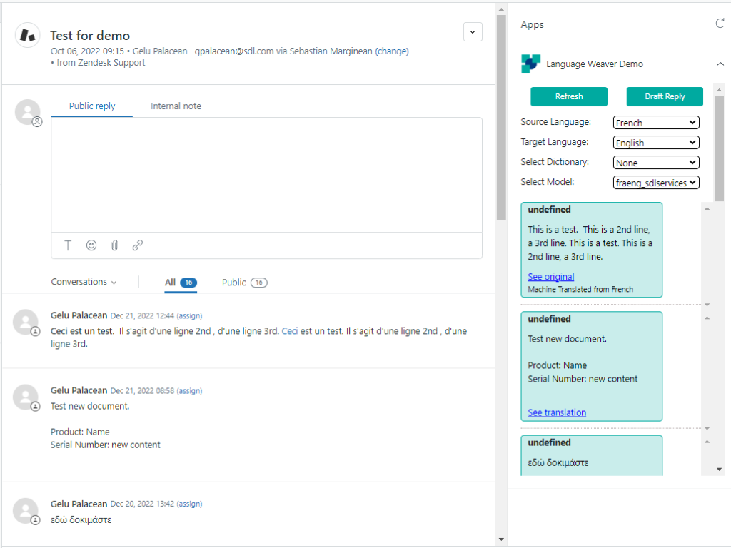 Language Weaver Translation App Integration with Zendesk Support